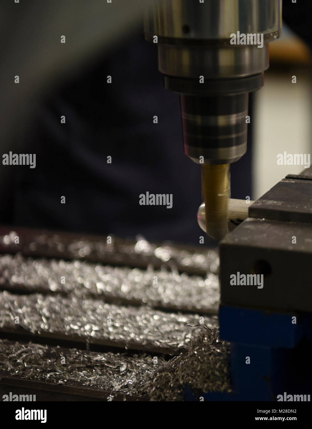A drill cuts into a C-130J Super Hercules life support rack holder at ...