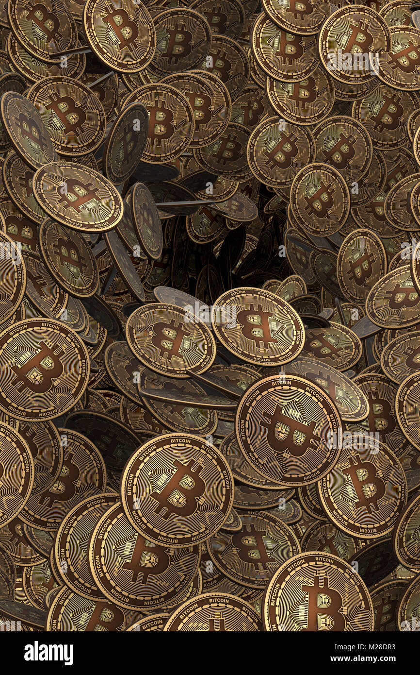 Background made of many cryptocurrency bitcoin - 3d rendering Stock ...