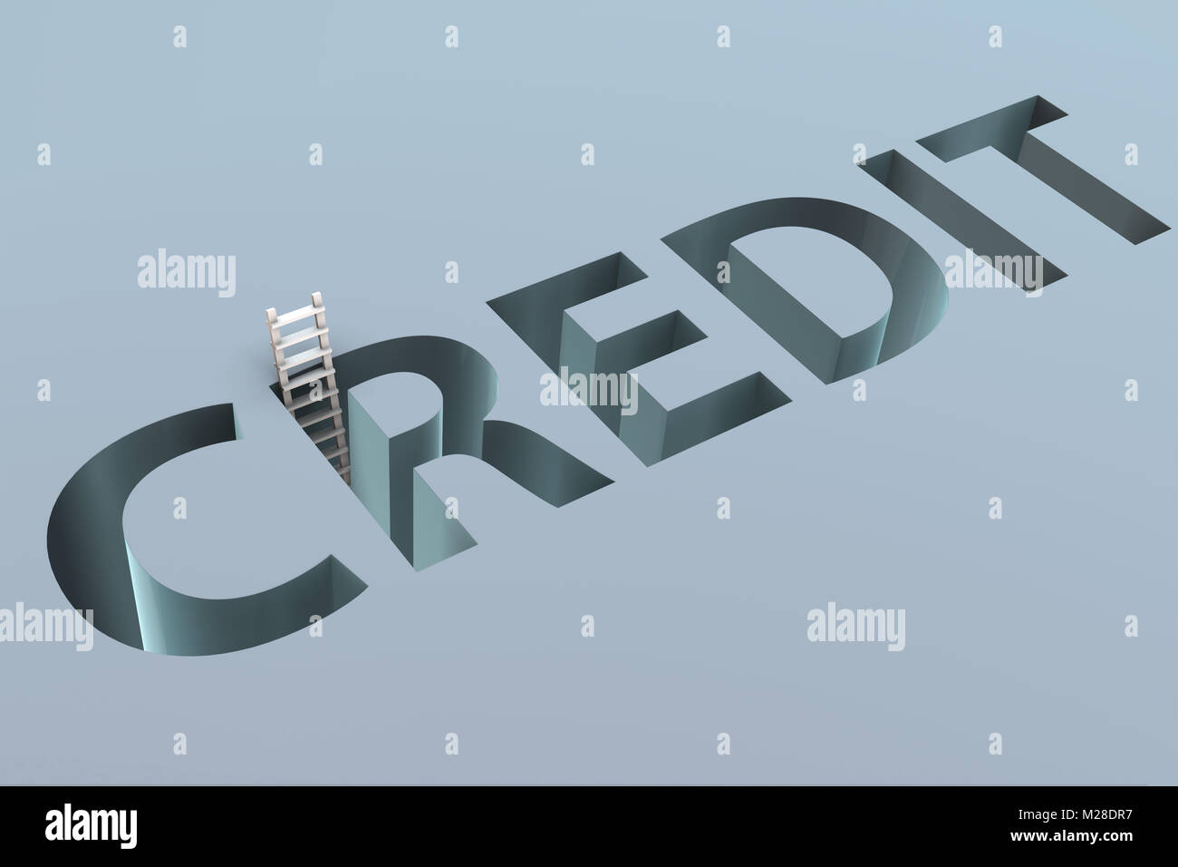 Credit word in the concept of borrowing Stock Photo - Alamy