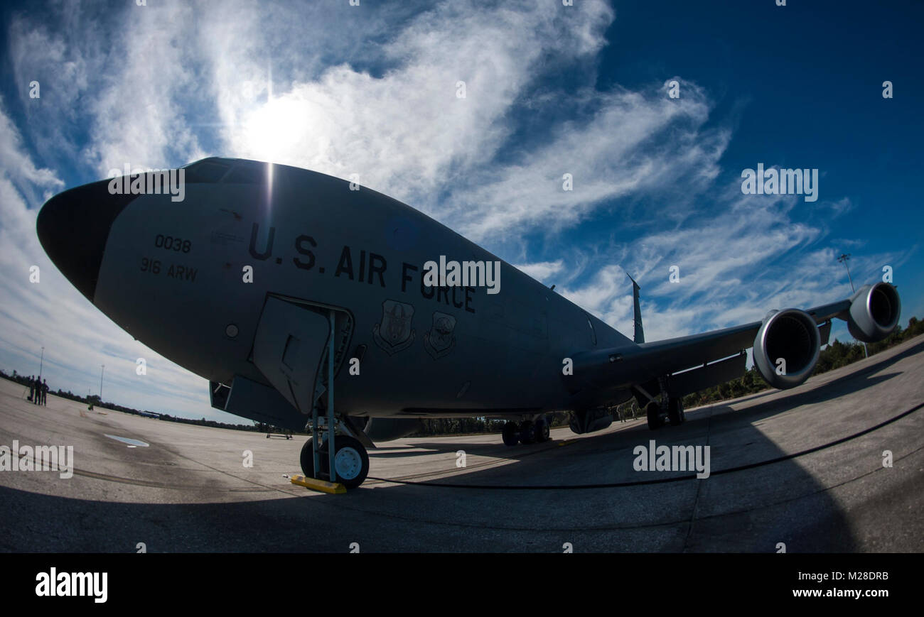A KC-135 Stratotanker aircraft sits on the flightline at MacDill Air Force Base, Fla., Jan. 30 ...