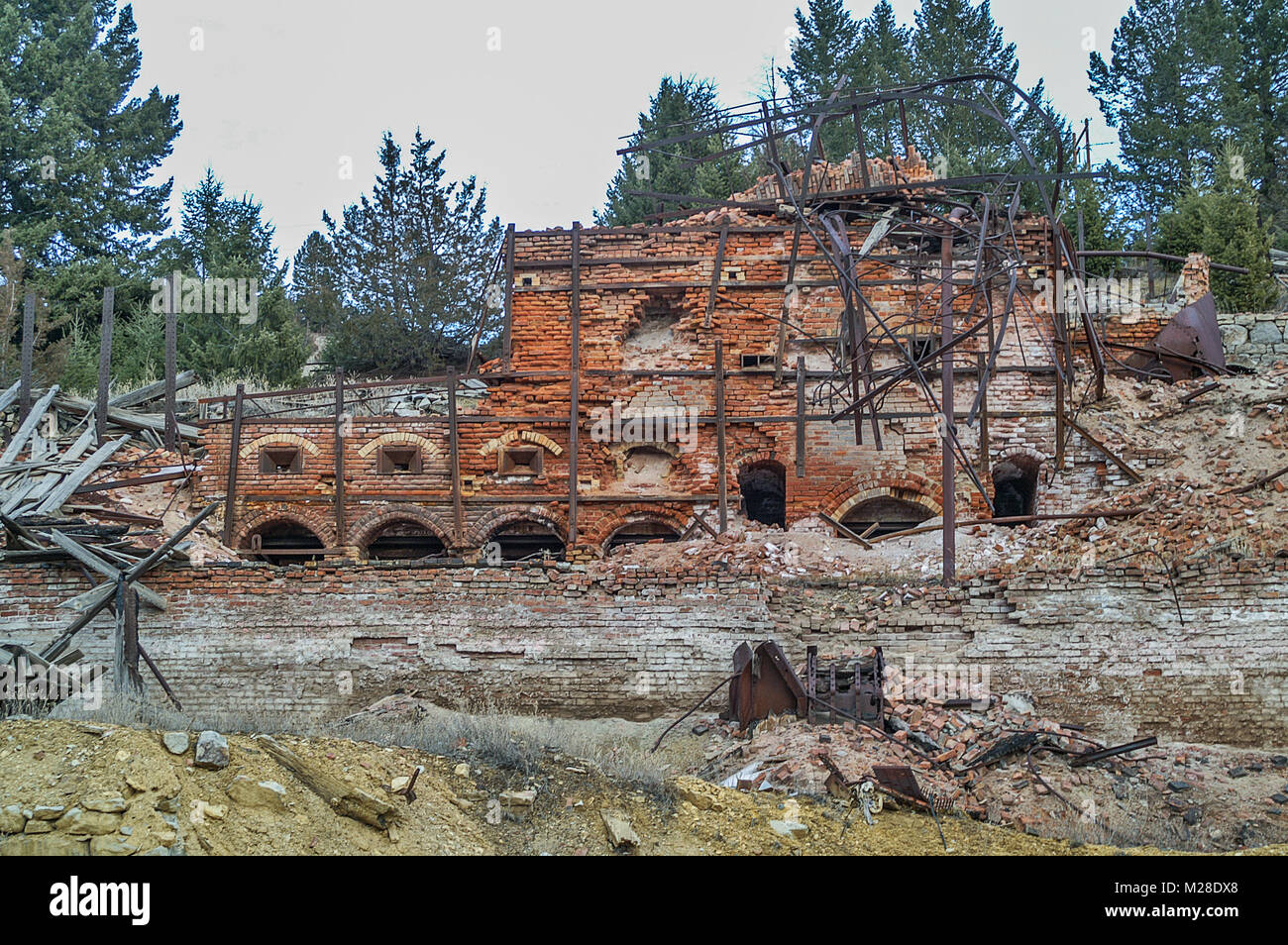 Old brick building that was once part of a thriving mining area Stock ...