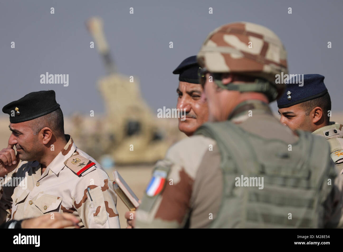 French forces train Iraqi army soldiers by conducting a live fire ...