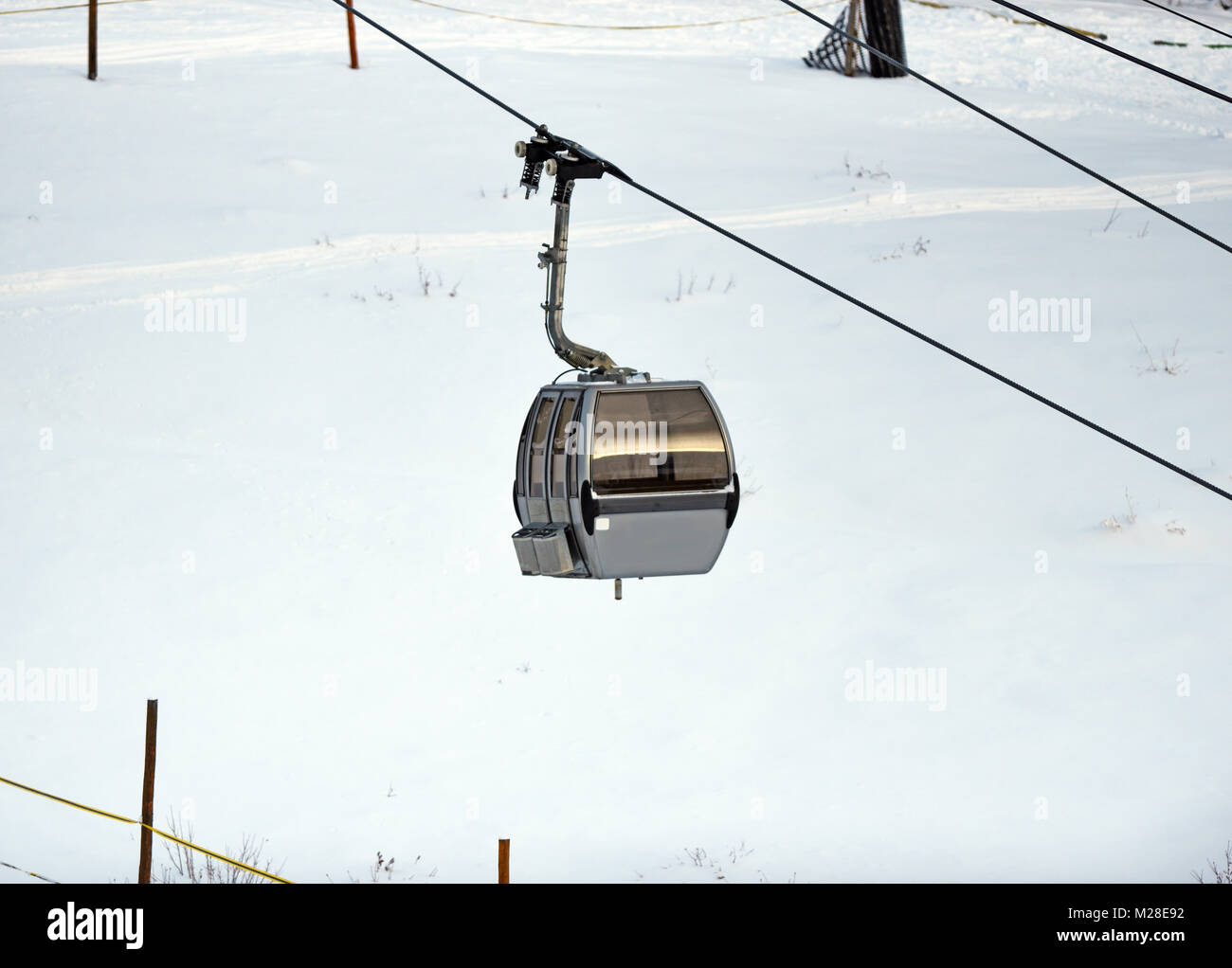 Gondola at ski resort with white snow in winter Stock Photo - Alamy