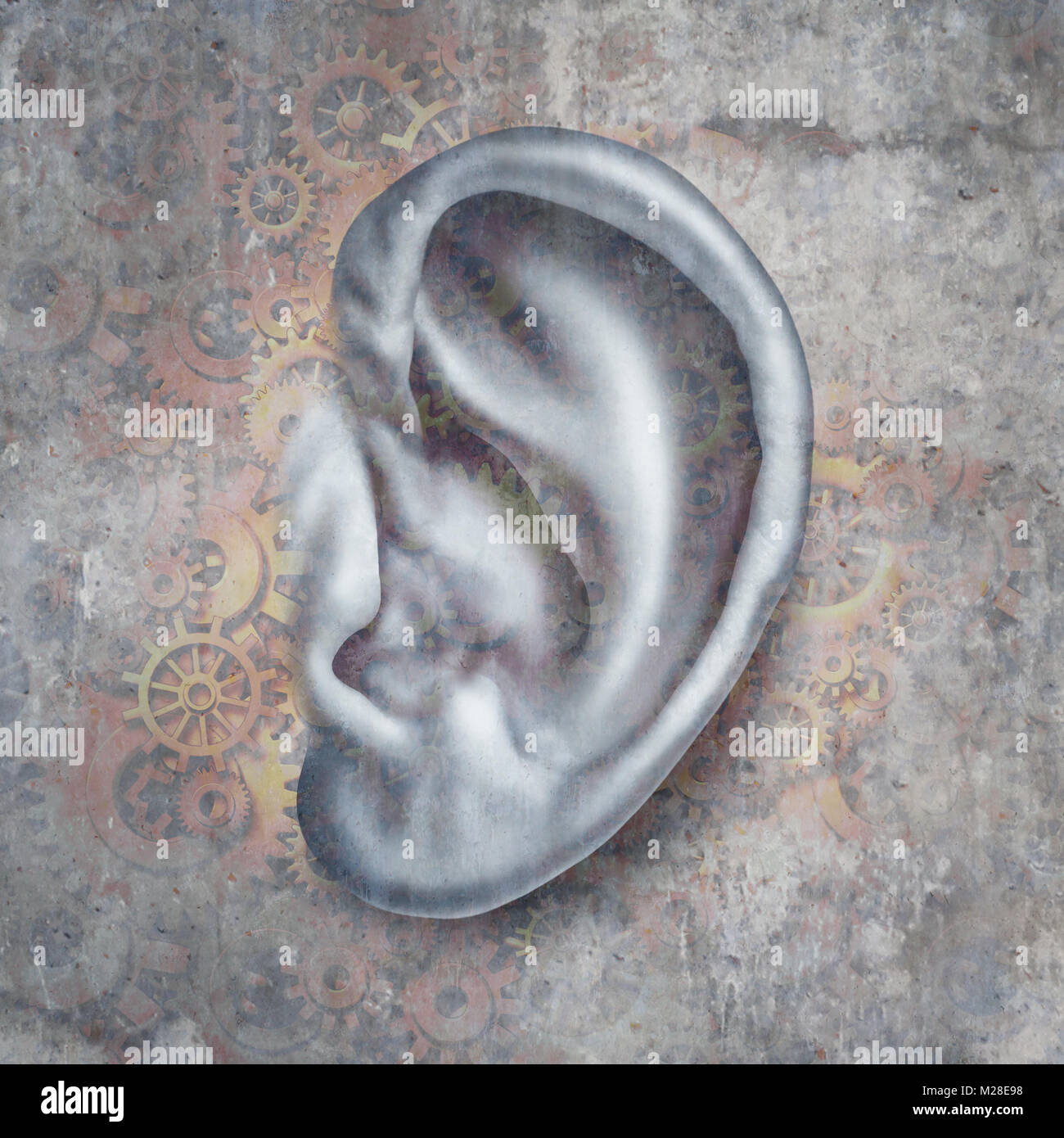 Hearing Loss and deafness medical concept for auditory medicine as a ...