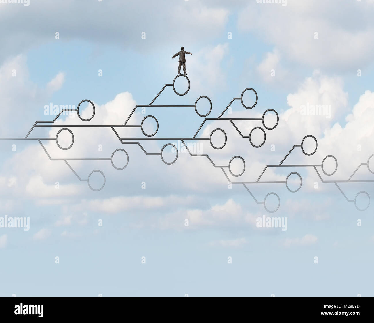 Technology risk and high tech danger concept as a computer circuit ...