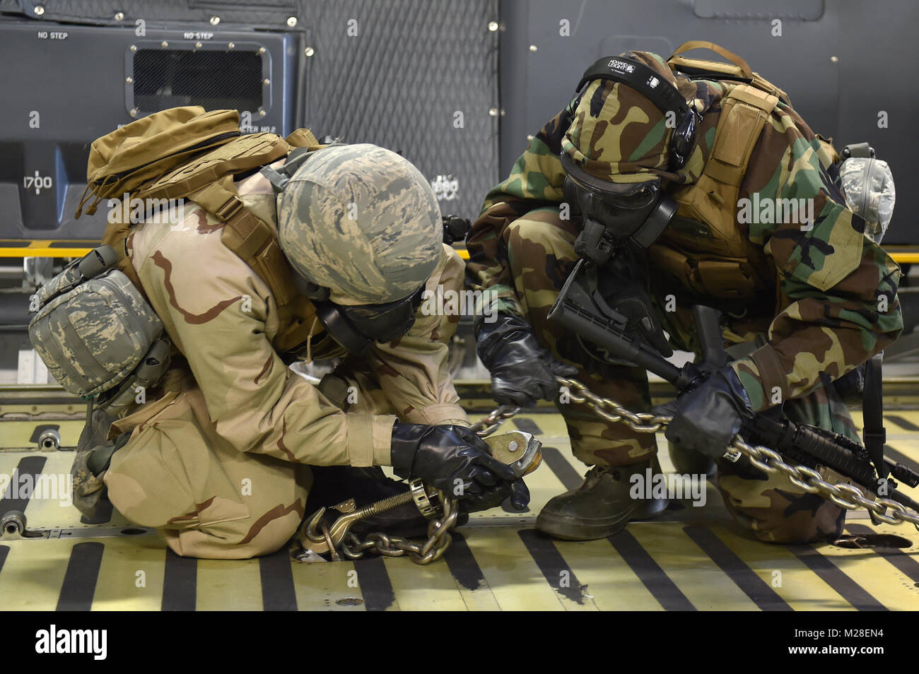 Senior Airmen Devante Jenkins and Tyler Connell, both 821st Contingency ...