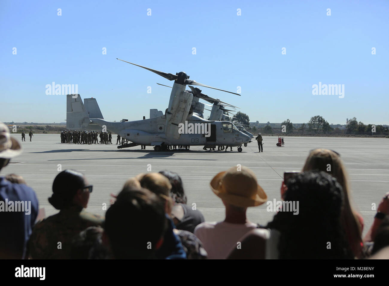 Family members gathered at the Marine Medium Tiltrotor Squadron (VMM ...