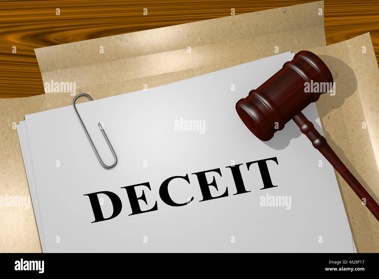 3D illustration of DECEIT title on legal document Stock Photo - Alamy