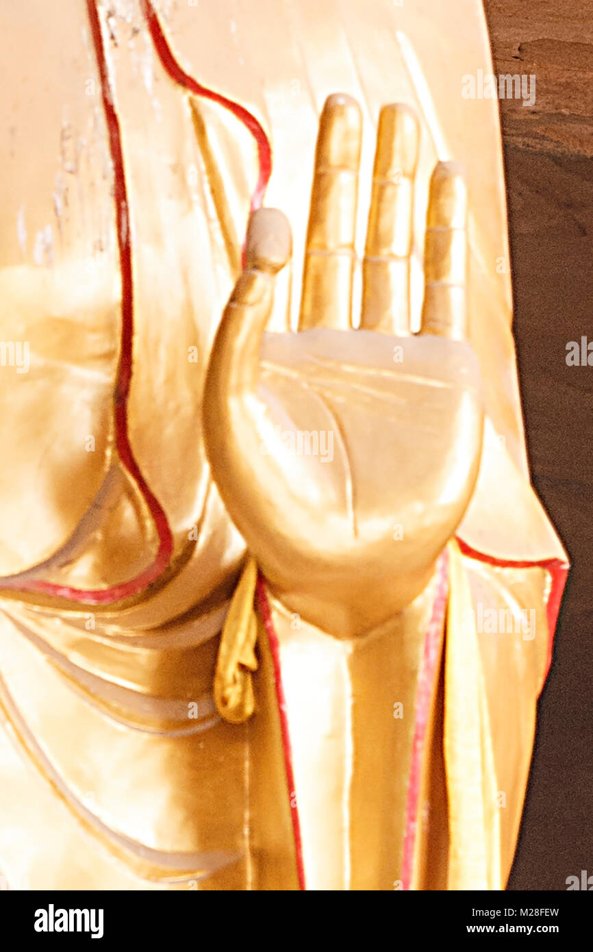 golden buddha.s hand, matisi caves-china Stock Photo - Alamy