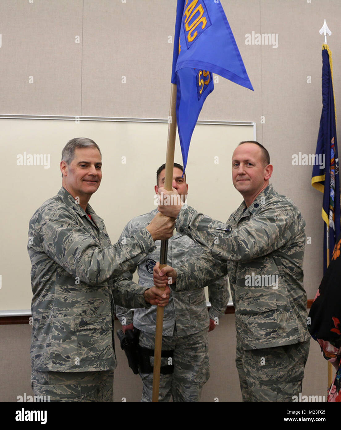 Lt. Col. Paul Bishop, right, an Oriskany resident, takes the 224th ...