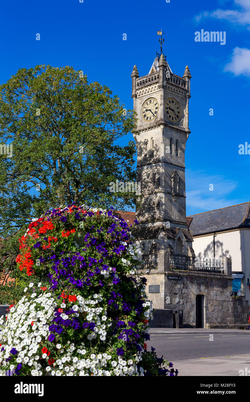 Salisbury Wiltshire England September 9, 2016 Old clock tower on ...