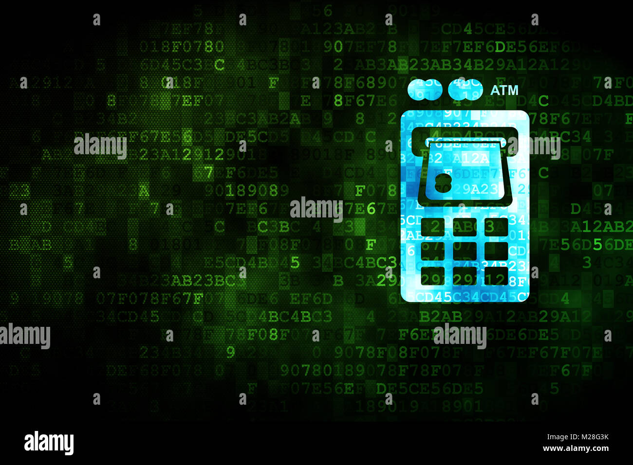 Currency concept: ATM Machine on digital background Stock Photo - Alamy
