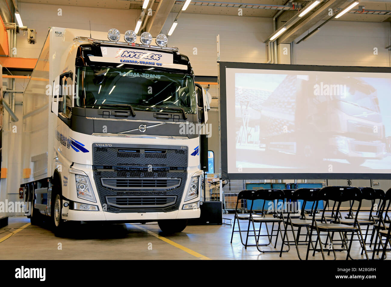 LIETO, FINLAND - APRIL 5, 2014: Volvo Trucks presents their new FH ...