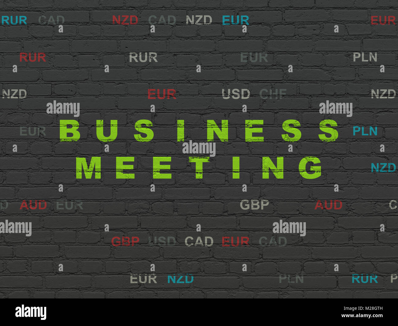 Business concept: Business Meeting on wall background Stock Photo - Alamy