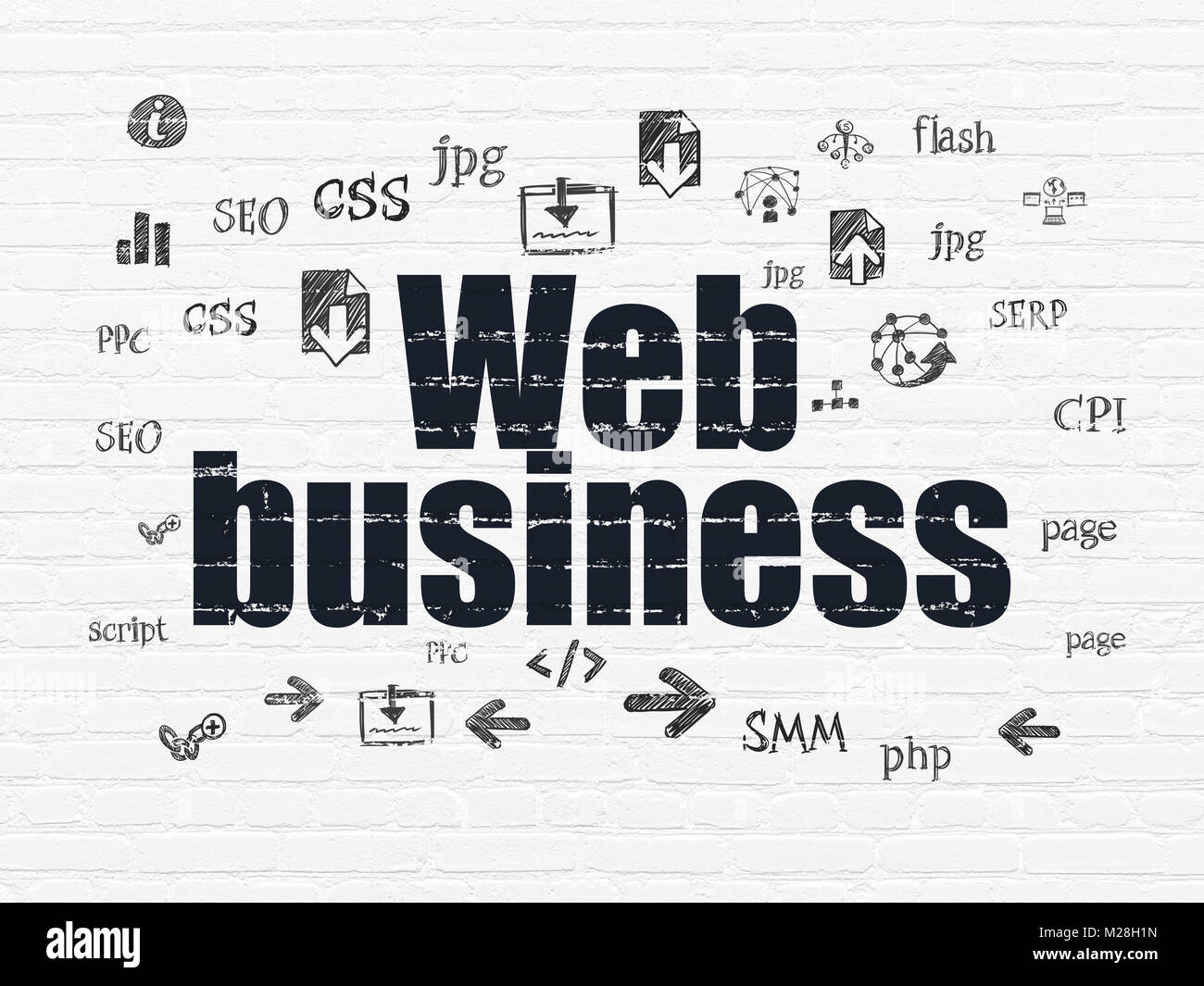 Web design concept: Web Business on wall background Stock Photo - Alamy