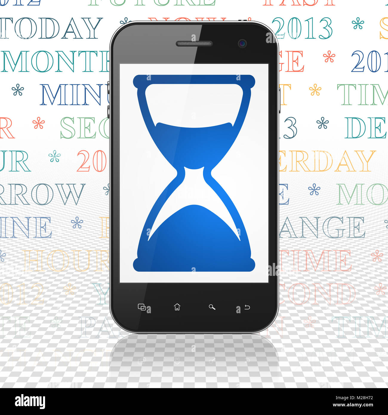 Time concept: Smartphone with Hourglass on display Stock Photo - Alamy