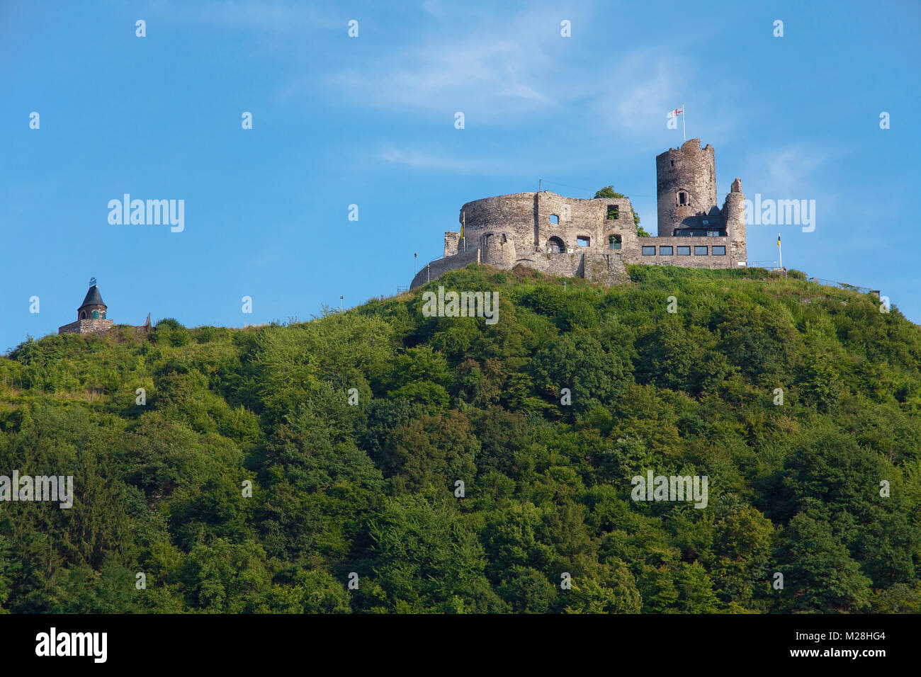 The medieval Landshut castle, landmark of Bernkastel-Kues Moselle river ...