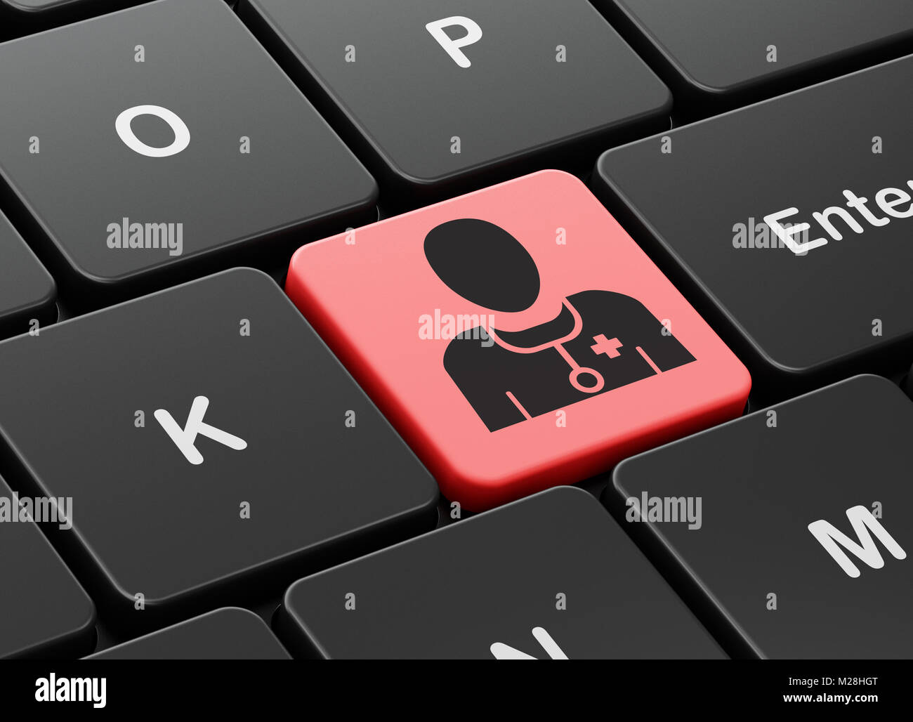 Medicine concept: Doctor on computer keyboard background Stock Photo ...