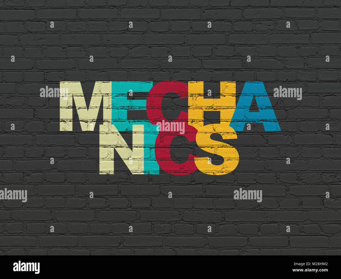 Science concept: Mechanics on wall background Stock Photo - Alamy