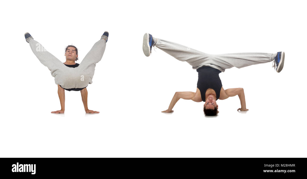 Man dancing isolated on the white Stock Photo - Alamy