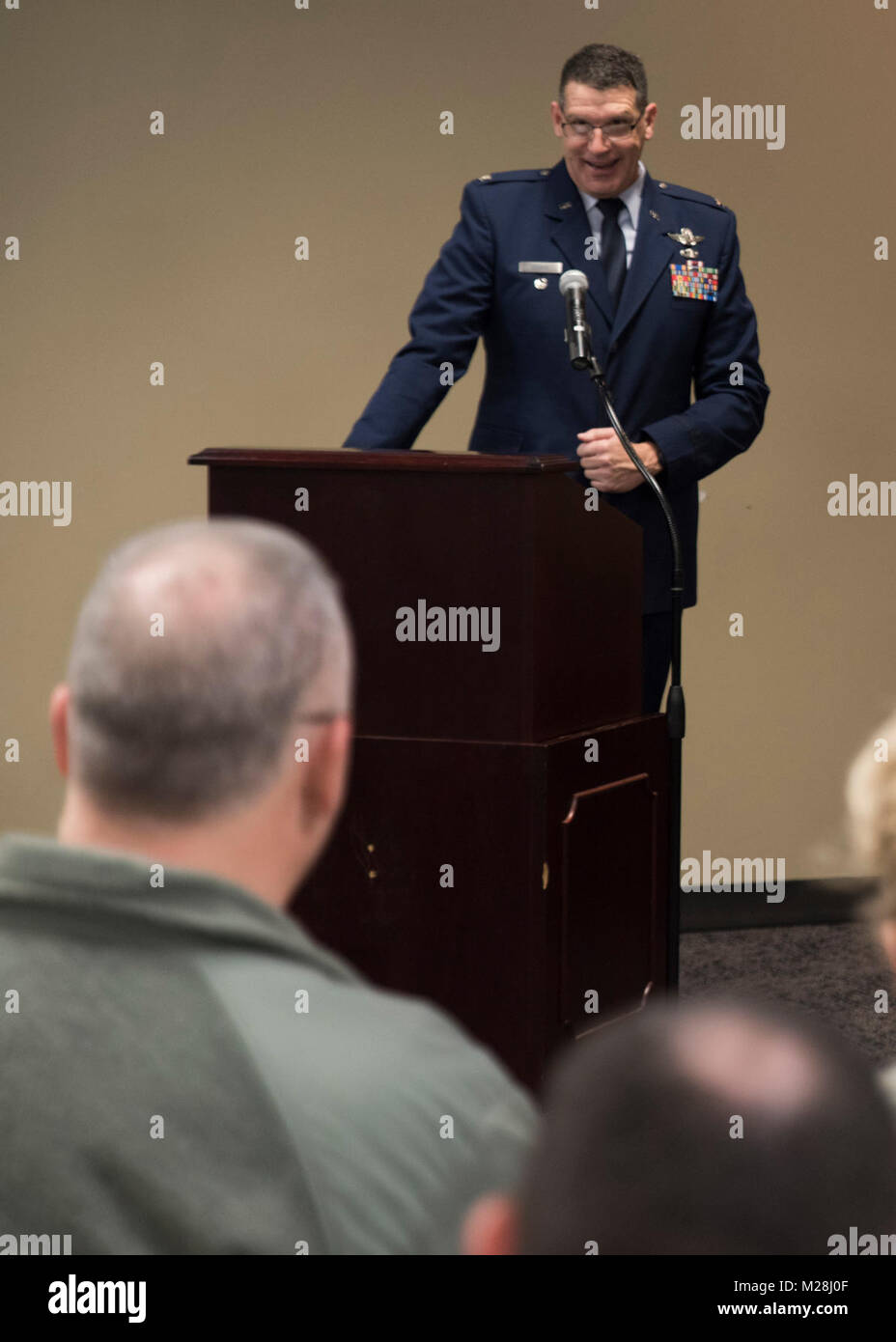 Col. Leon J. Dodroe, 188th Vice Wing Commander, addresses members of ...