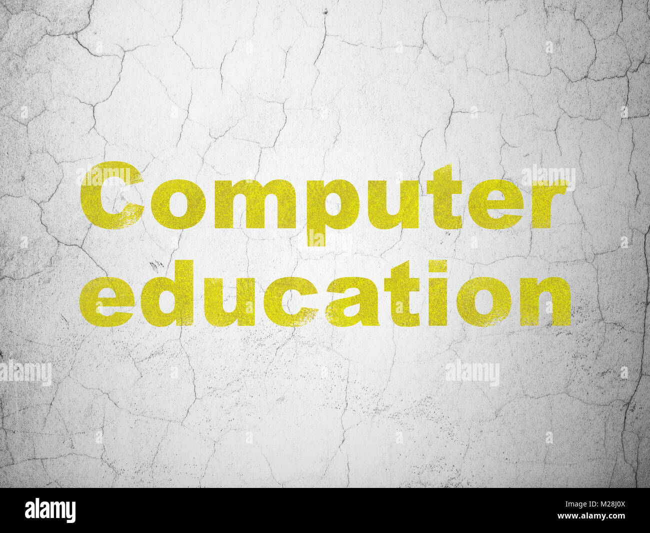 Education concept: Computer Education on wall background Stock Photo ...