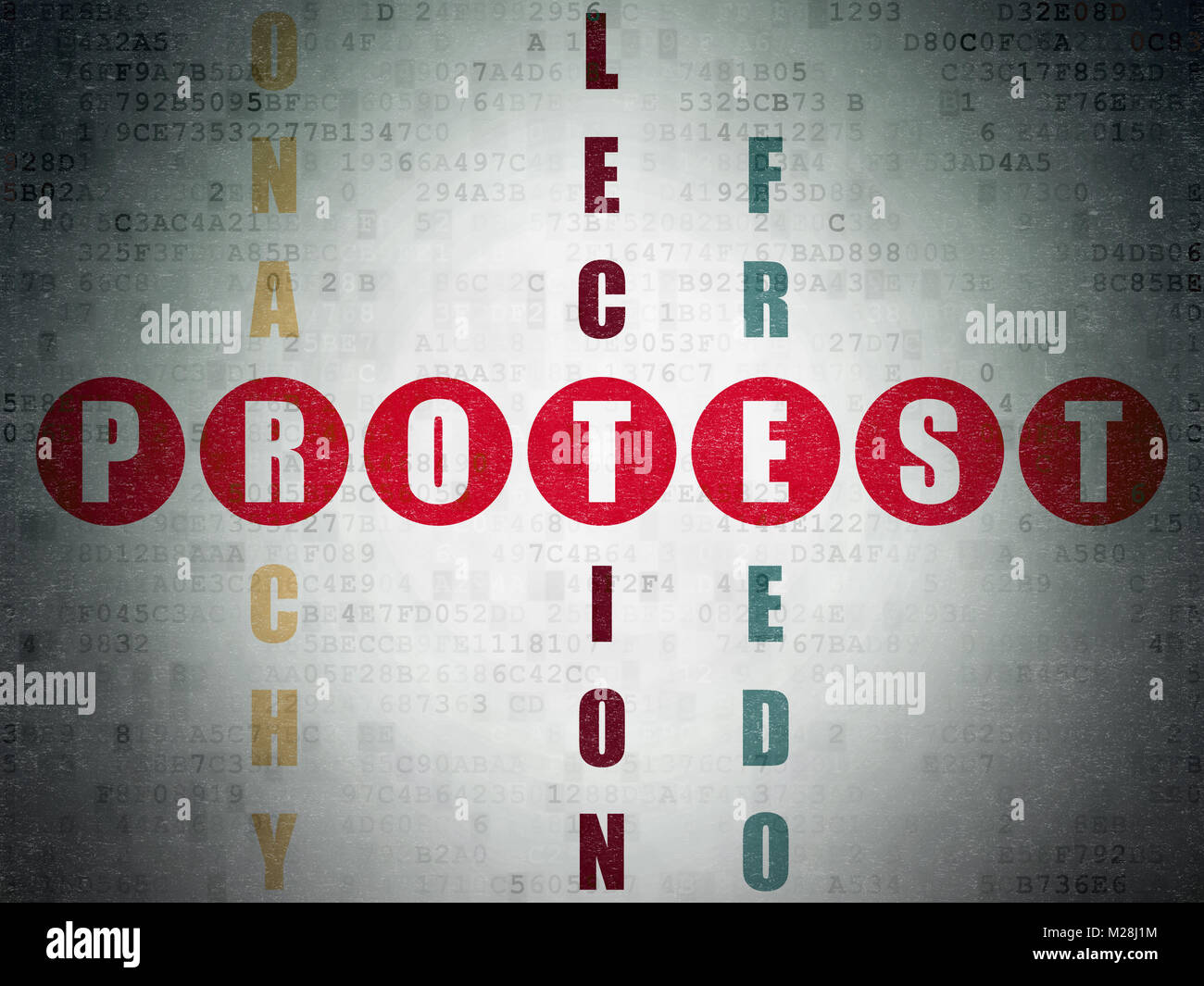 Political concept: Protest in Crossword Puzzle Stock Photo - Alamy