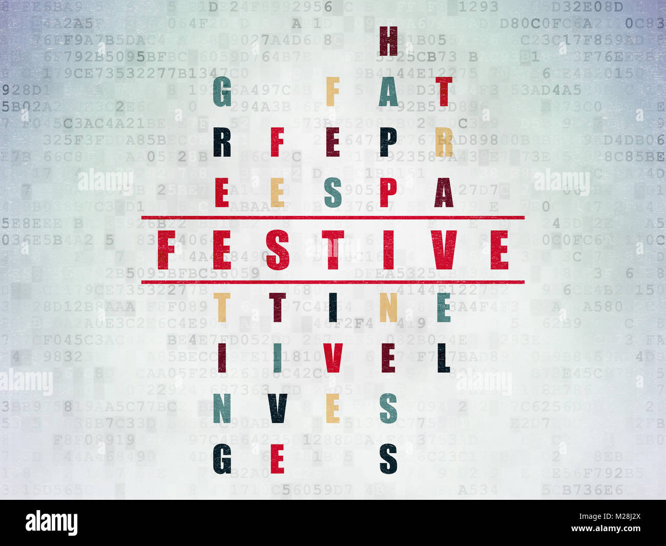 Holiday concept: Festive in Crossword Puzzle Stock Photo - Alamy