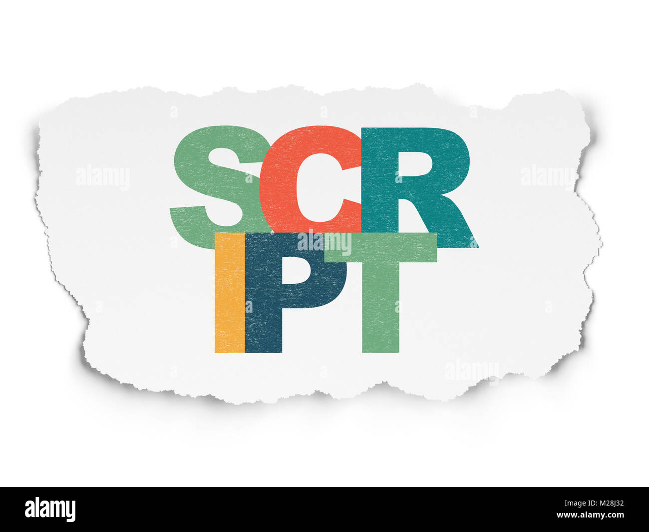 Database concept: Script on Torn Paper background Stock Photo - Alamy