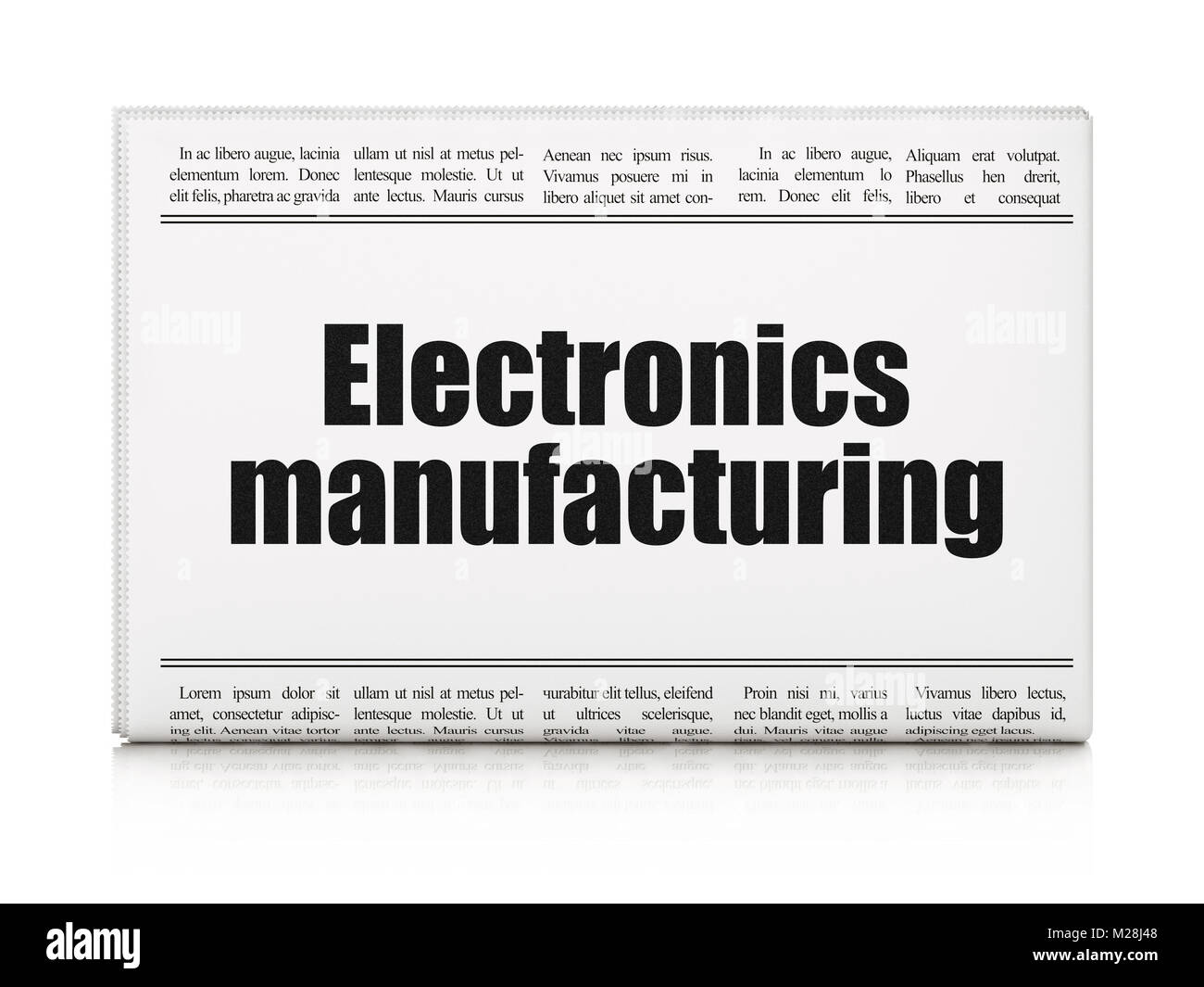 Industry concept: newspaper headline Electronics Manufacturing Stock ...