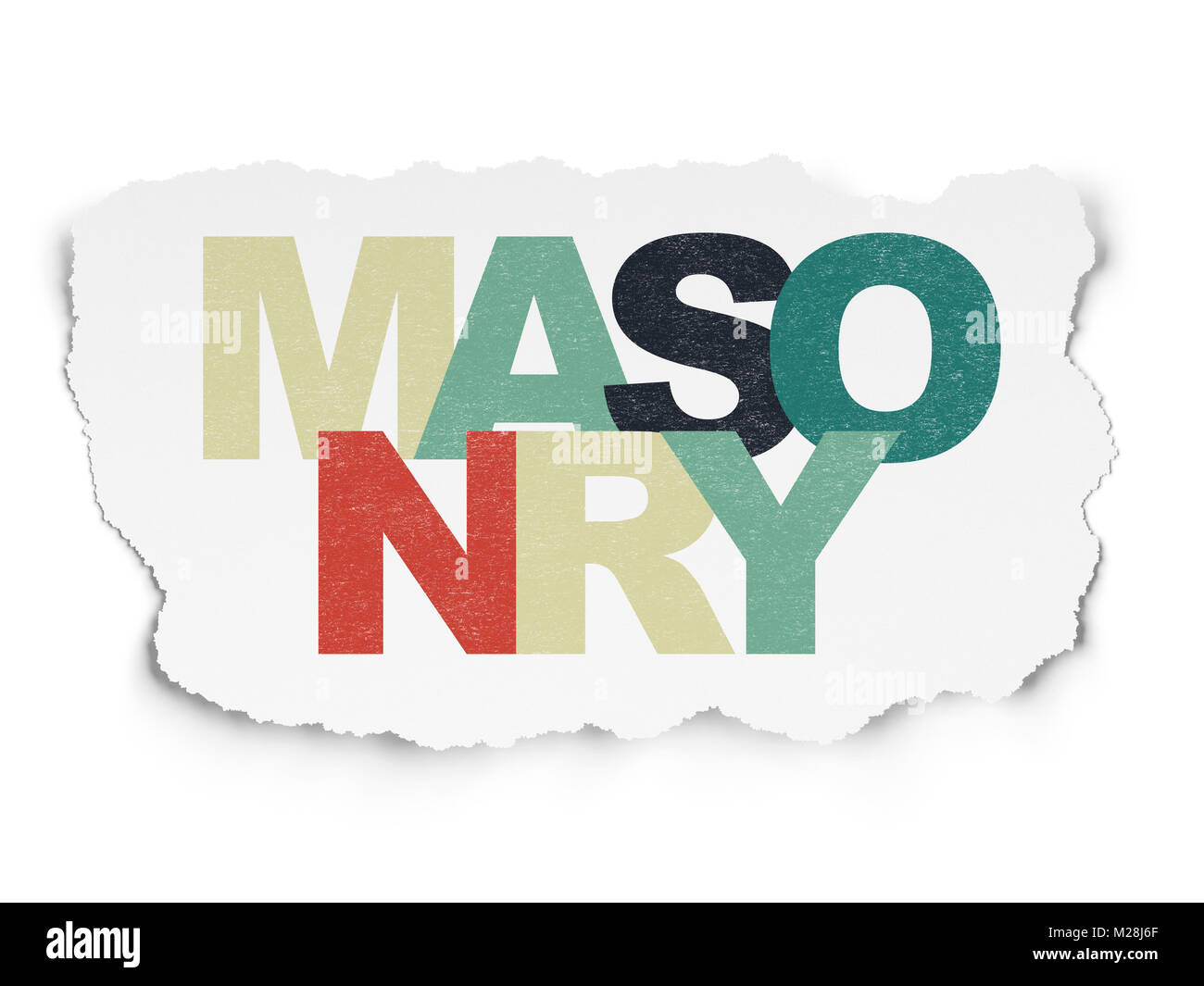 Building construction concept: Masonry on Torn Paper background Stock ...