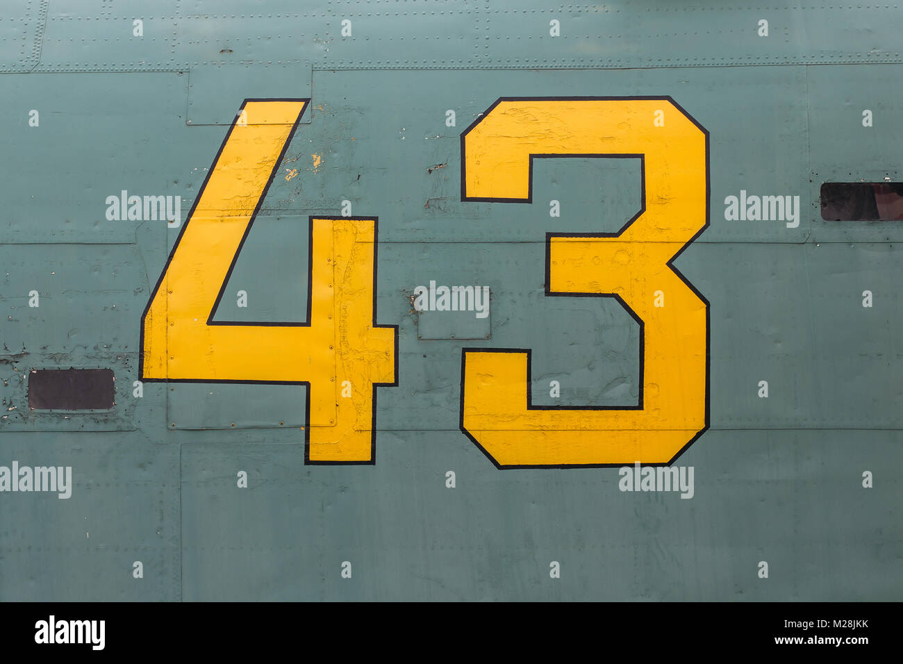 Number forty-three on a broadside of retro aircraft Stock Photo - Alamy