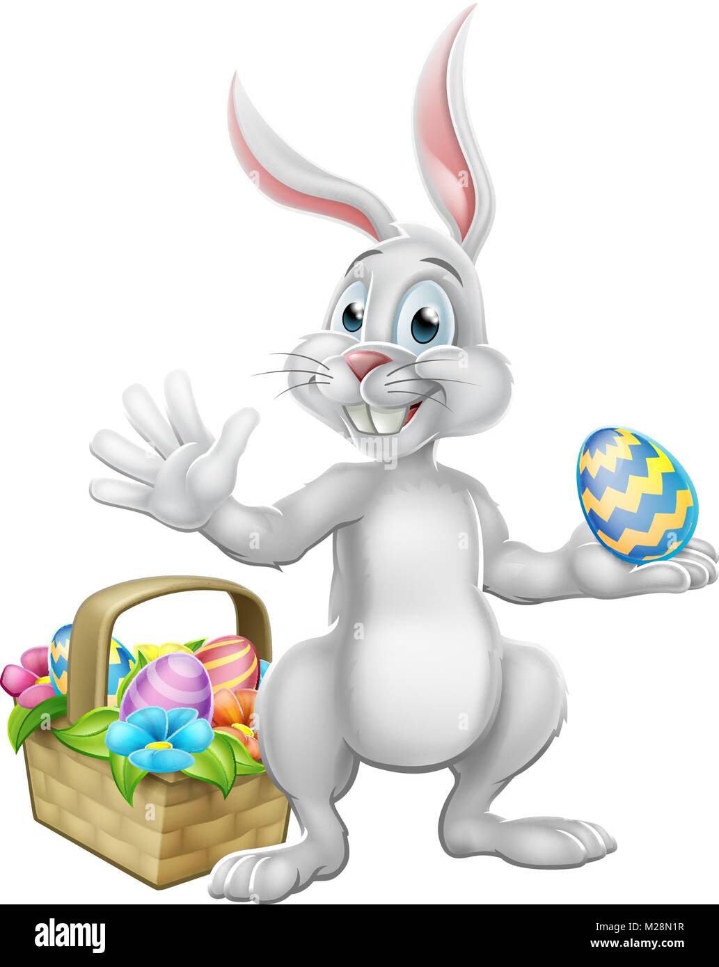 Easter Egg Hunt Bunny Rabbit Cartoon Stock Vector Image & Art - Alamy