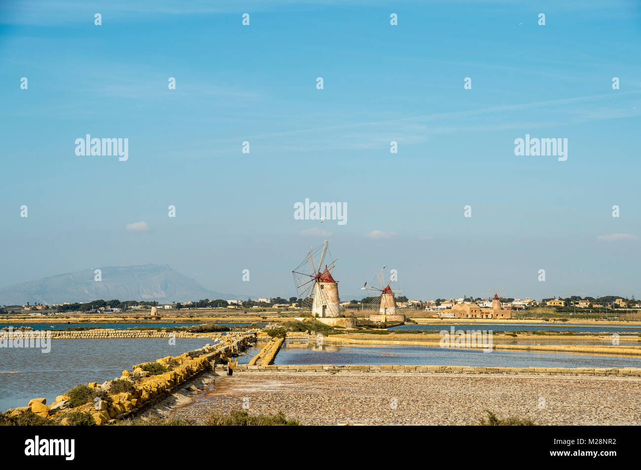 Italy,Sicily,Trapani,Saline di Trapani and Paceco nature reserve Stock ...