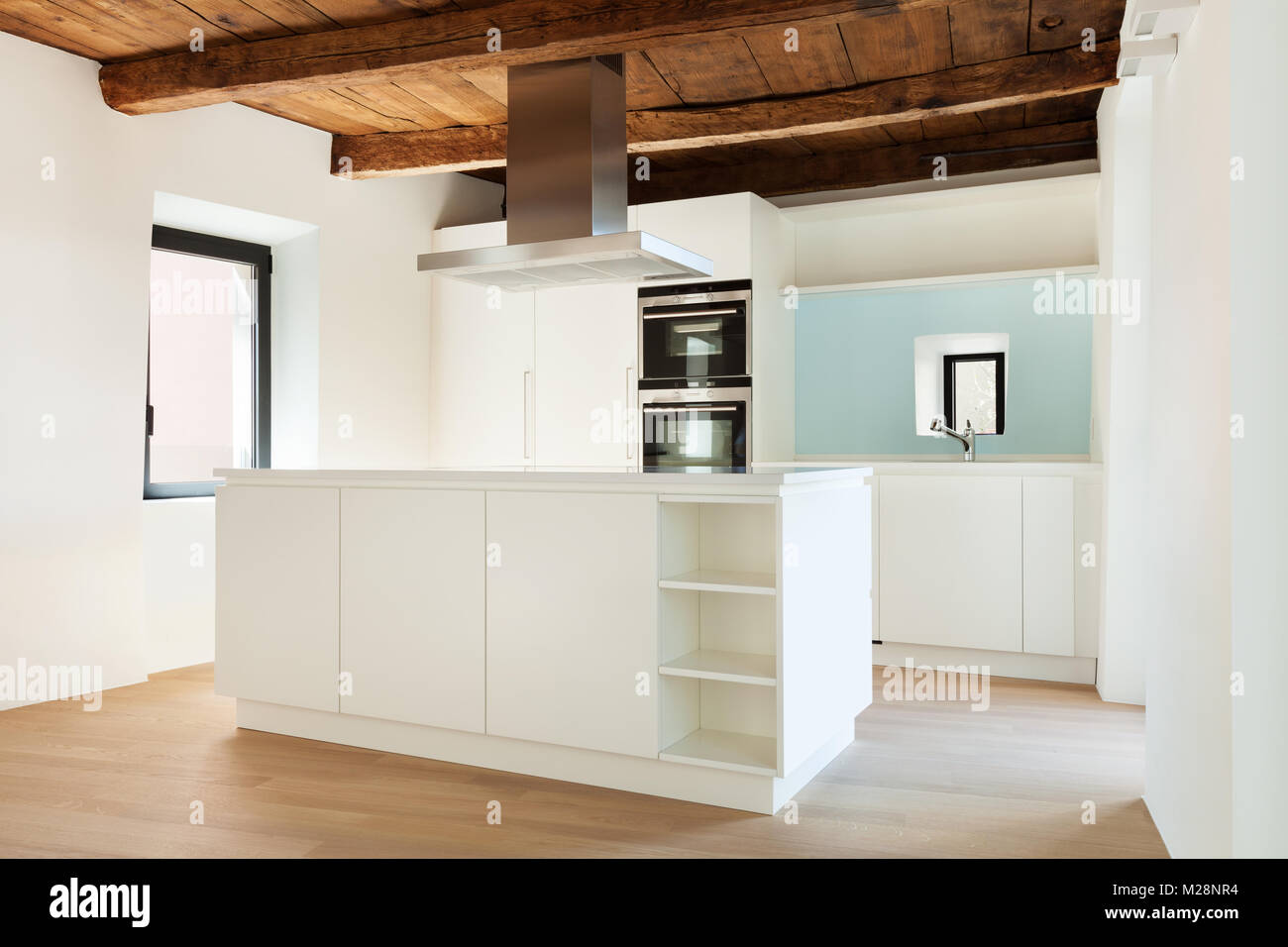 beautiful loft, view domestic kitchen, modern furniture Stock Photo - Alamy