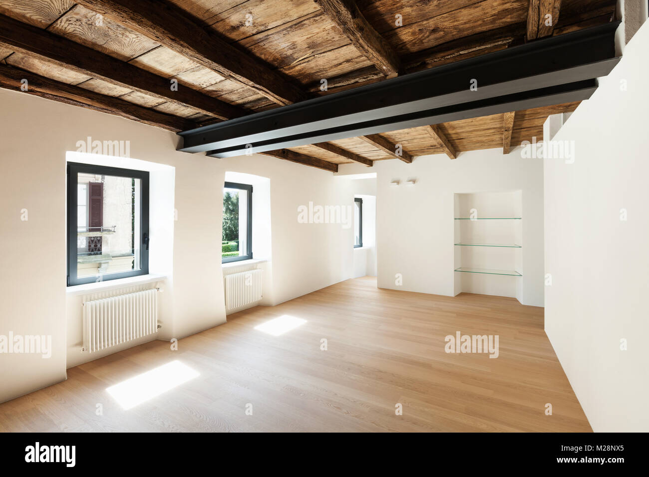 modern loft, empty room with many windows Stock Photo - Alamy