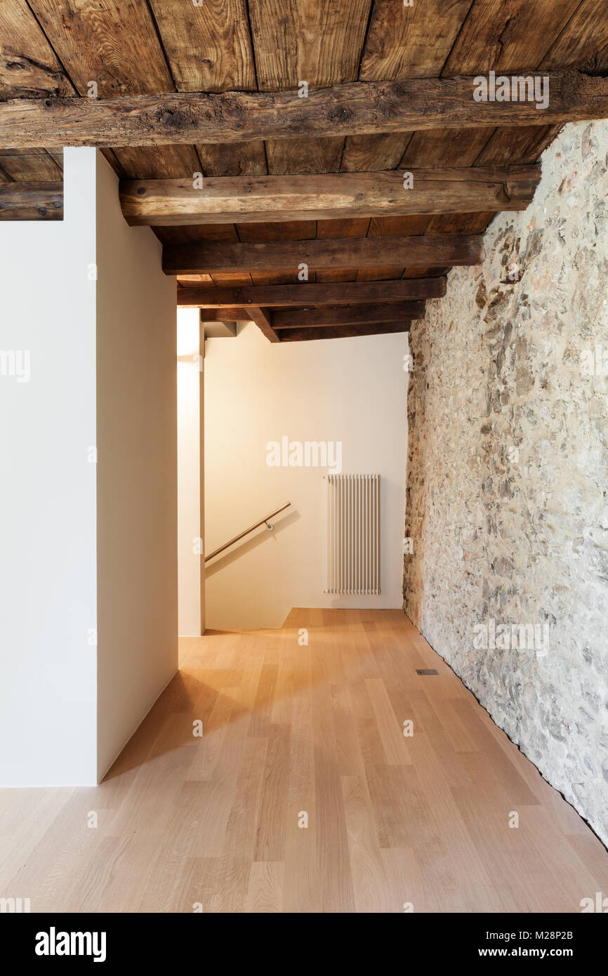 beautiful modern loft, empty room, passage Stock Photo - Alamy