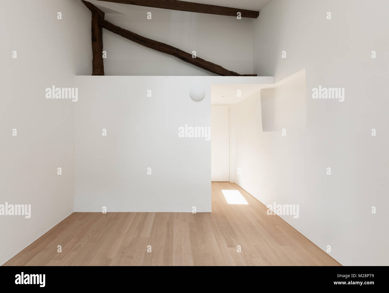 modern loft, empty room with white walls Stock Photo - Alamy