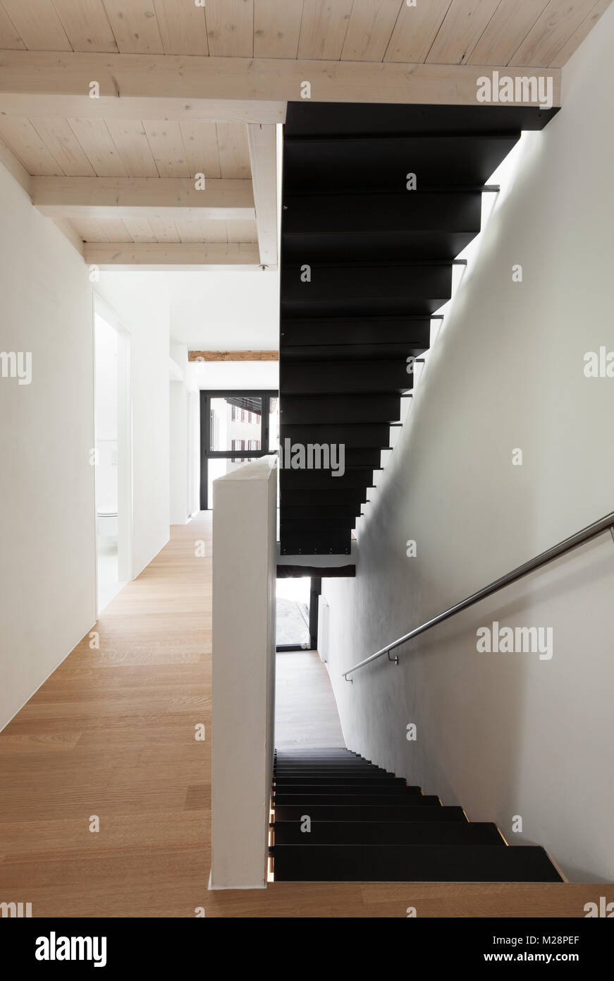 modern loft, corridor view from the staircase Stock Photo - Alamy
