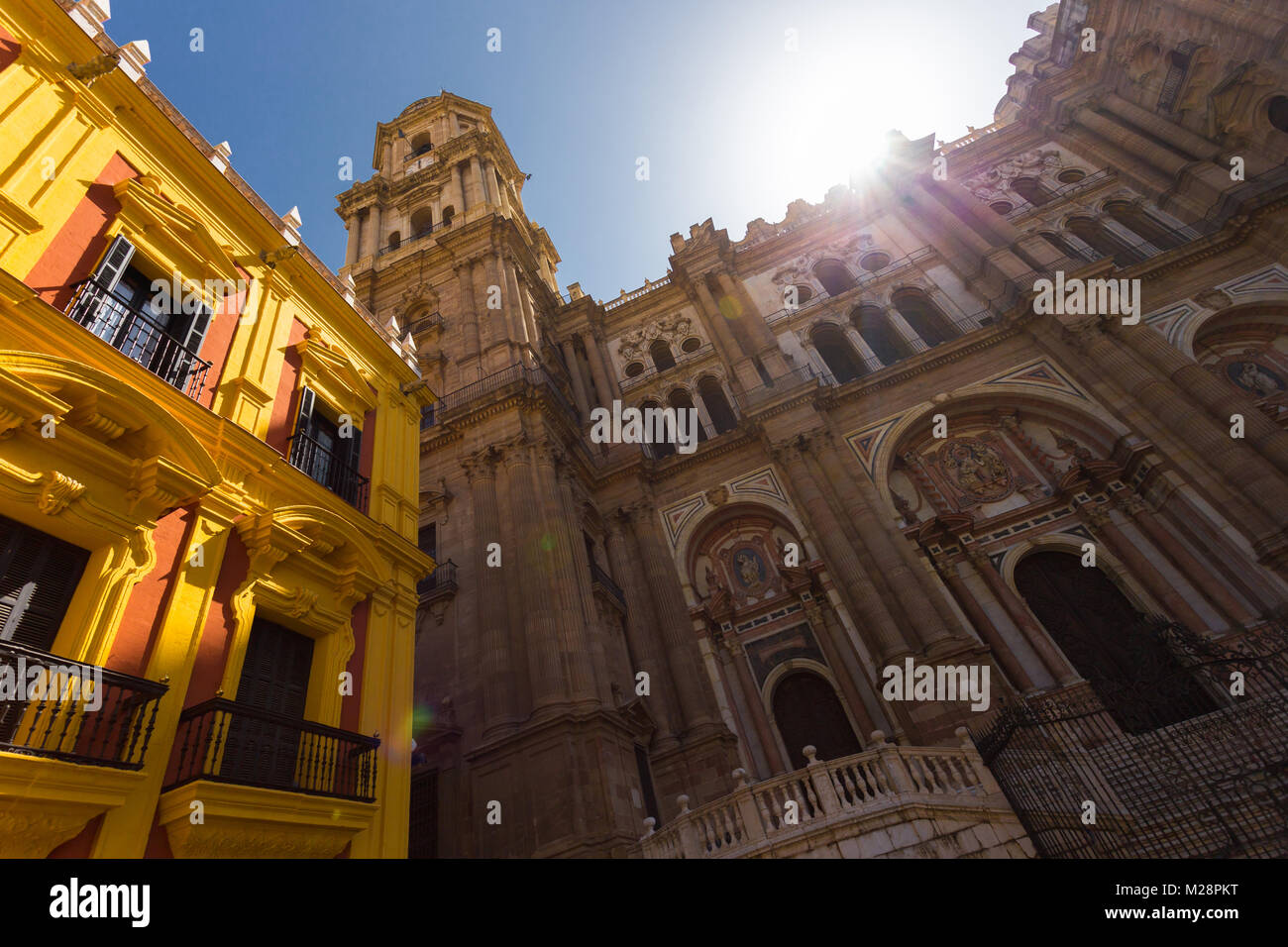Central Building in Malaga, Spain. Traditional architecture of ...