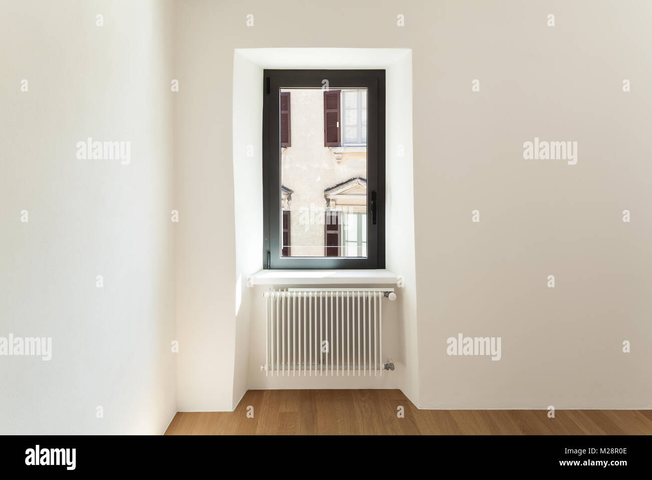 modern loft, empty room with window Stock Photo - Alamy
