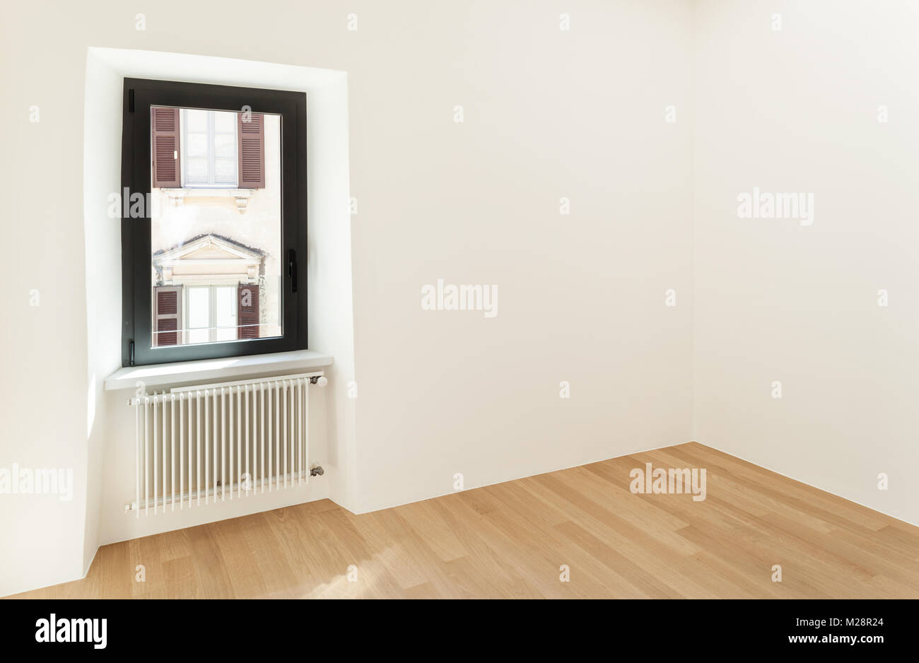 modern loft, empty room with window Stock Photo - Alamy