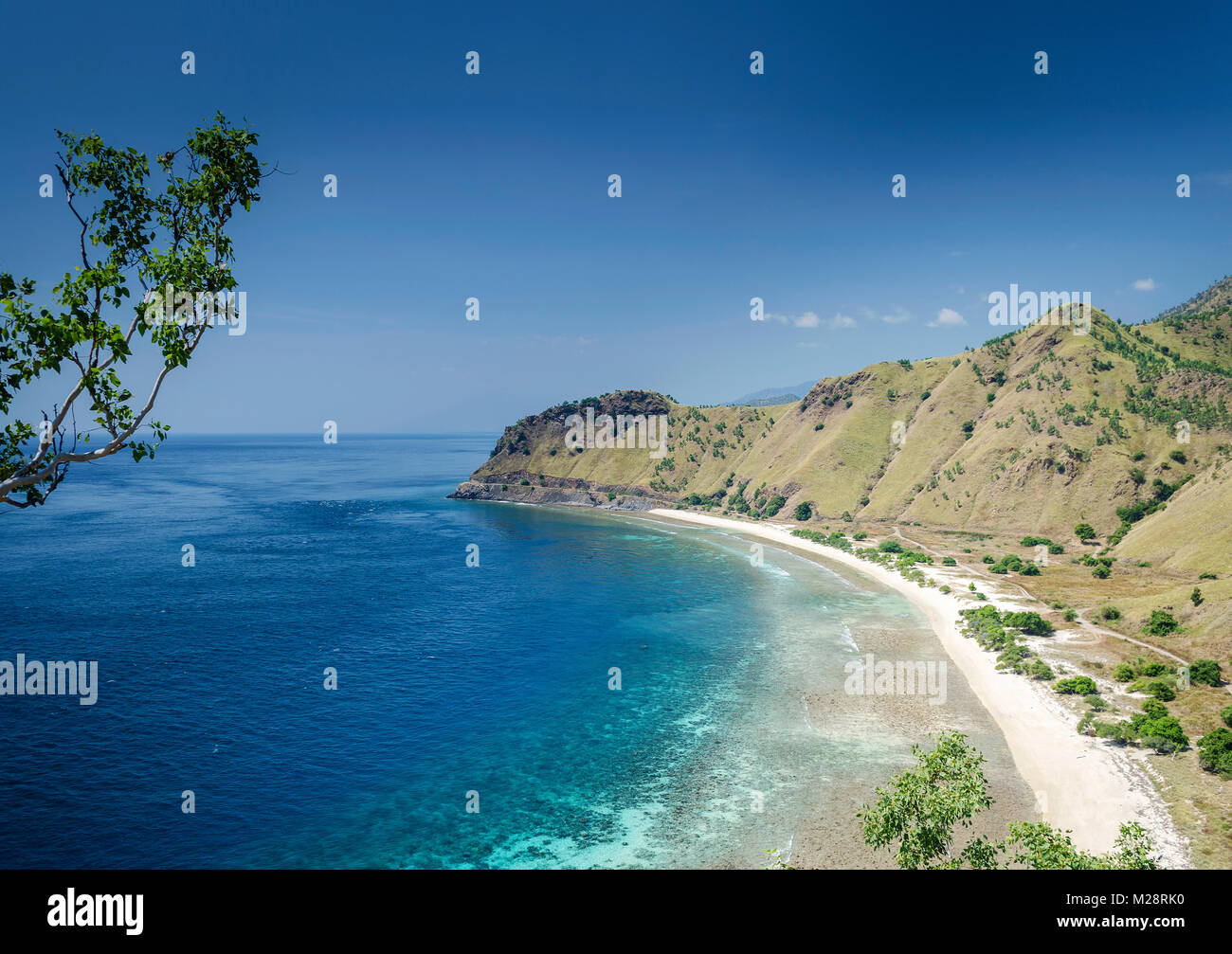 coast and beach view near dili in east timor leste from cristo rei hill ...