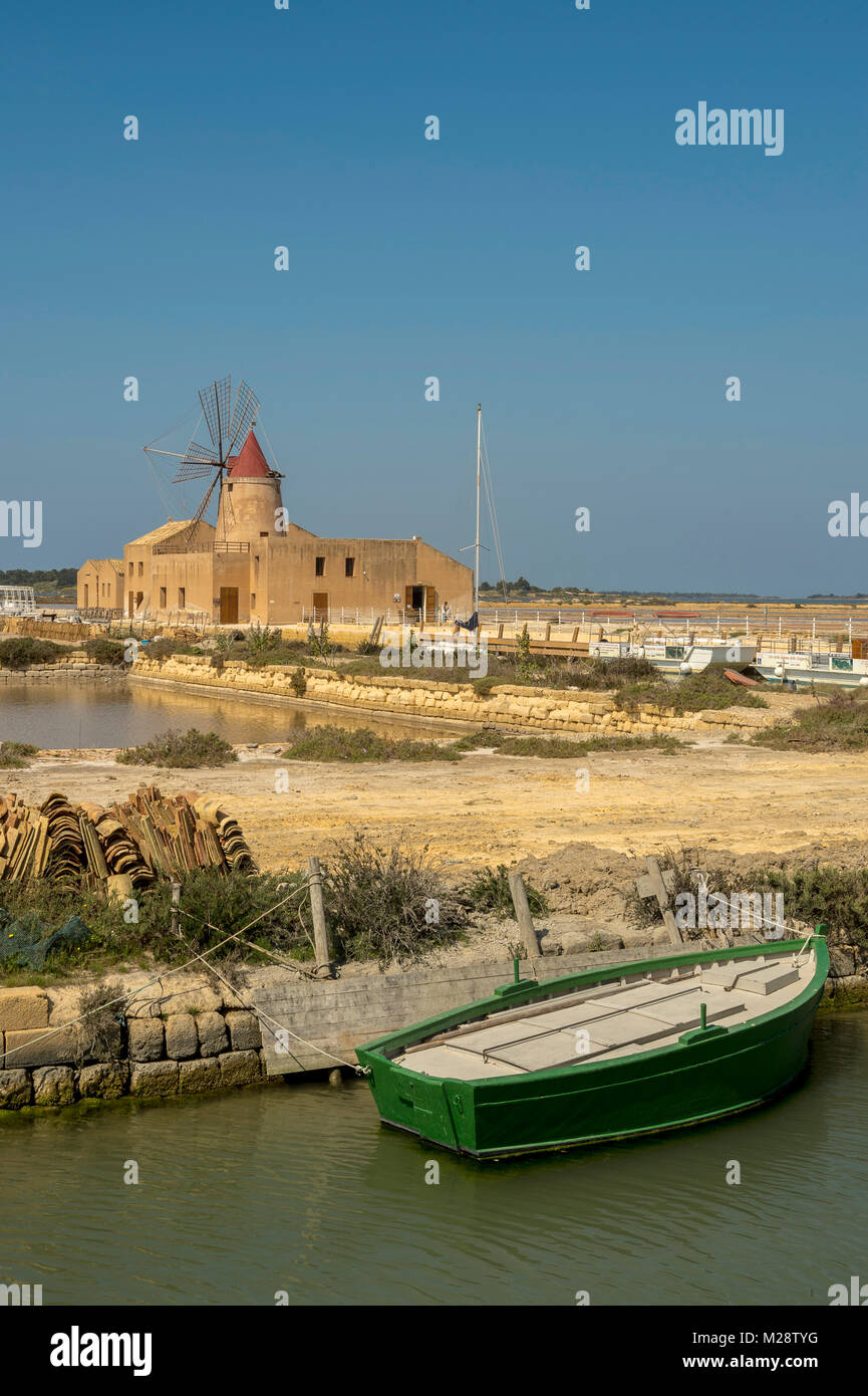 Italy,Sicily,Trapani,Saline di Trapani and Paceco nature reserve Stock ...