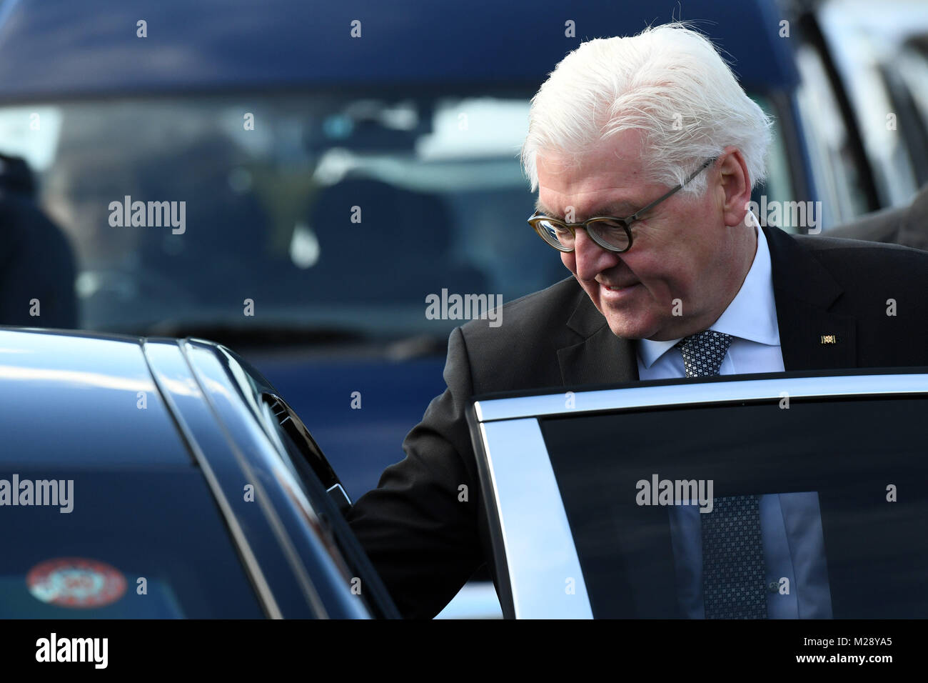 German President Frank-Walter Steinmeier arrives at the airport in ...