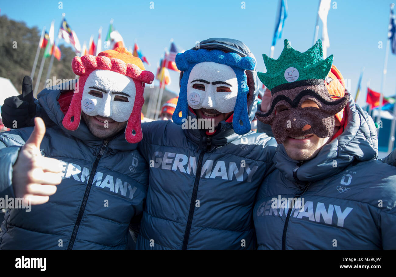 Pyeongchang, South Korea. 06th Feb, 2018. The German skeleton athletes ...