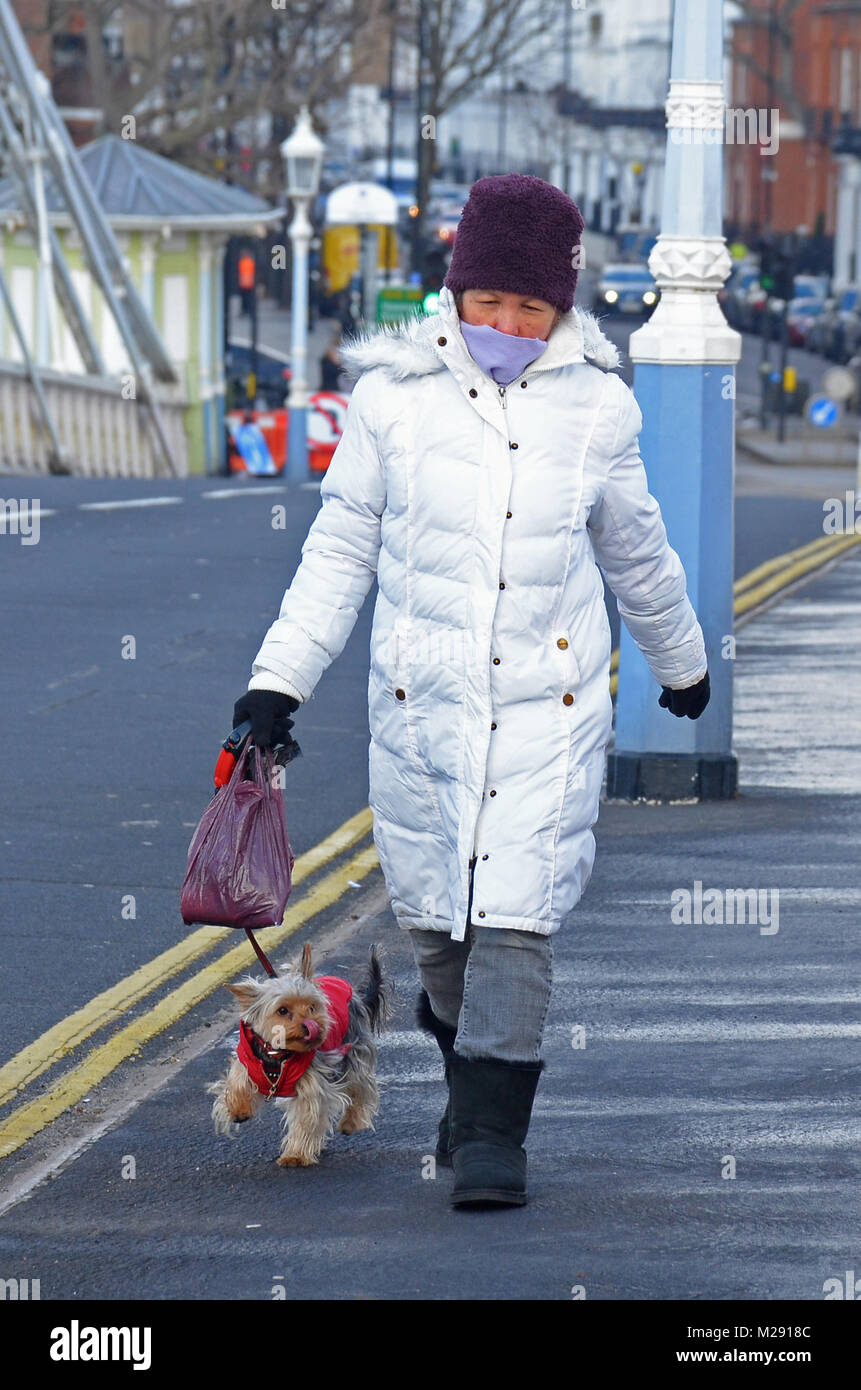 London, UK, 6 February 2018 Cold morning in London as temperatures drop ...