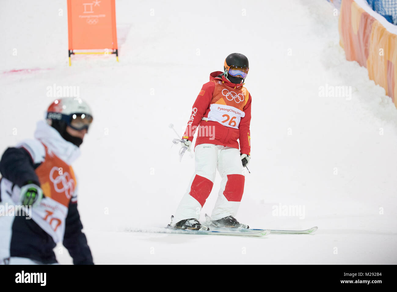 Pyeongchang, South Korea. 6th Feb, 2018. China's Wang Jin trains ahead ...