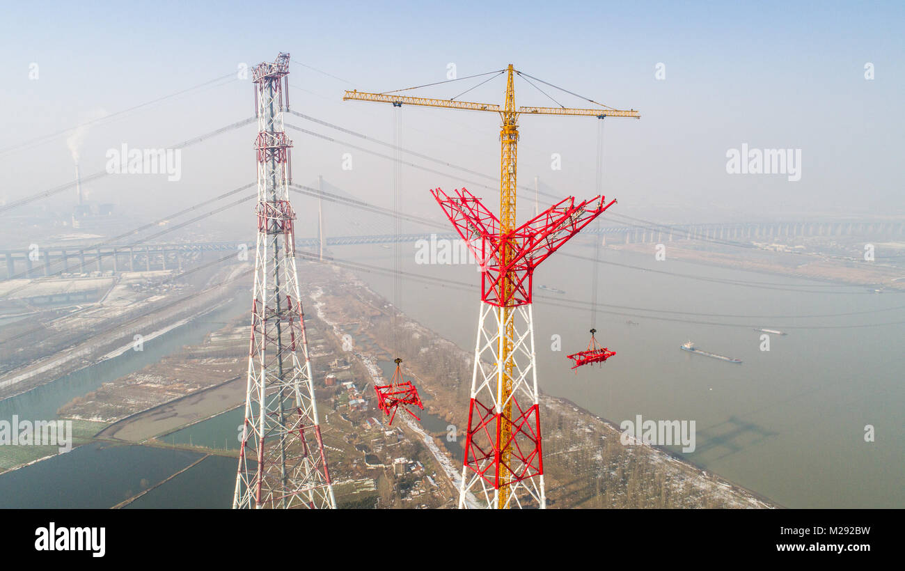 Fanchang. 6th Feb, 2018. Aerial photo taken on Feb. 6, 2018 shows the ...