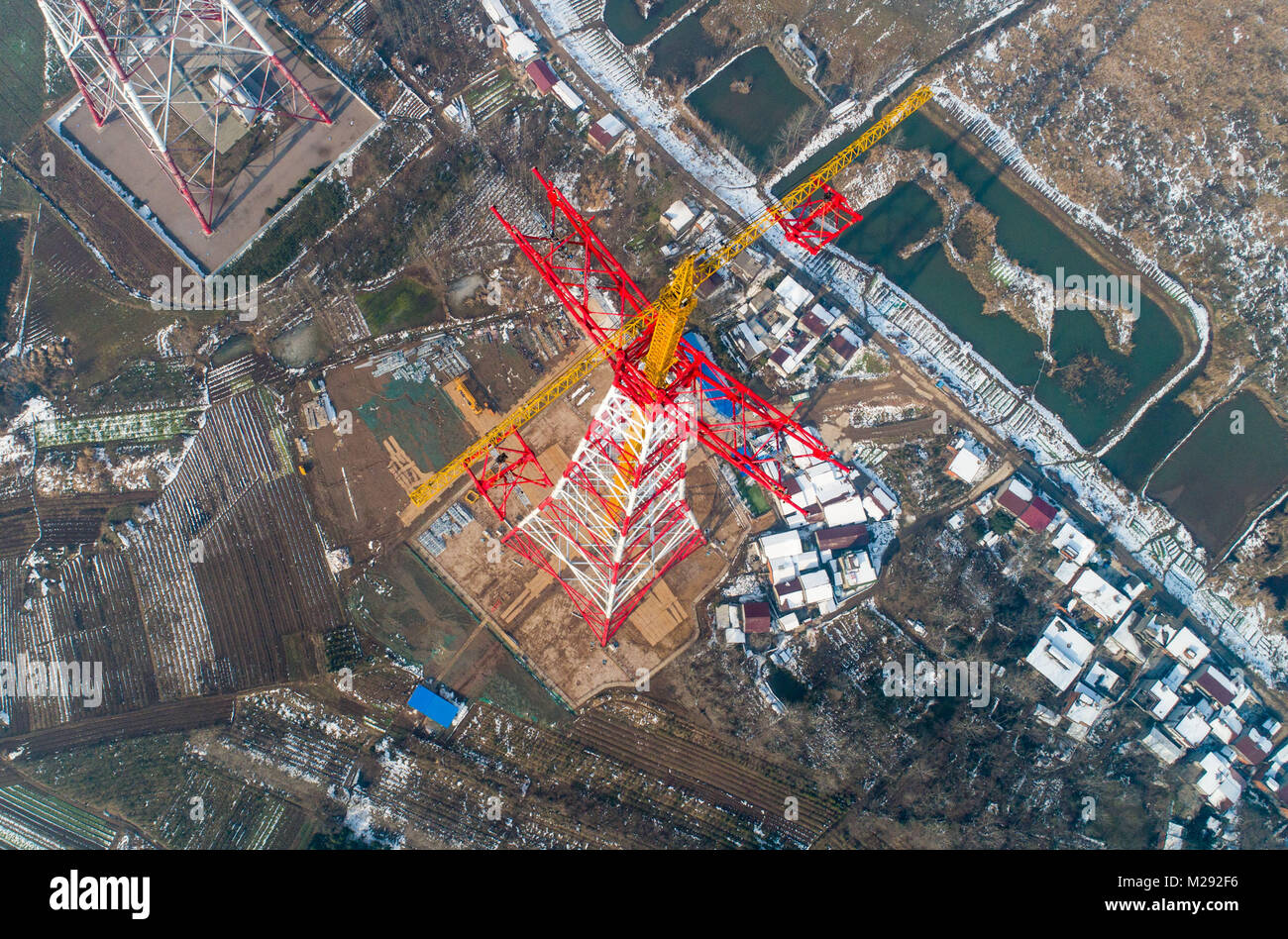 Fanchang. 6th Feb, 2018. Aerial photo taken on Feb. 6, 2018 shows the ...
